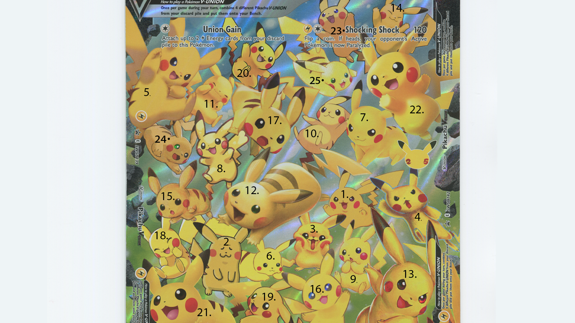 Ranking all 25 Pikachu on the Pokémon: TCG Pikachu V-Union card ...